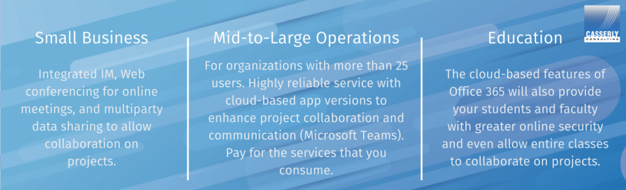 Microsoft Office 365 | Casserly Consulting | Boston, MA Microsoft Office 365 | Casserly Consulting | Boston, MA
